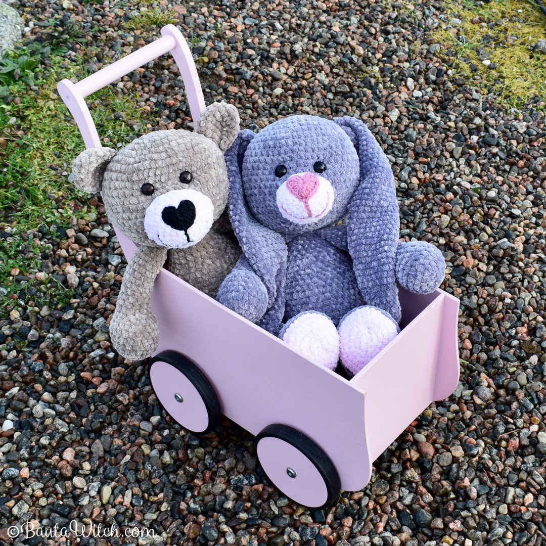 DIY – Stor virkad kramgo nalle och kanin | BautaWitch