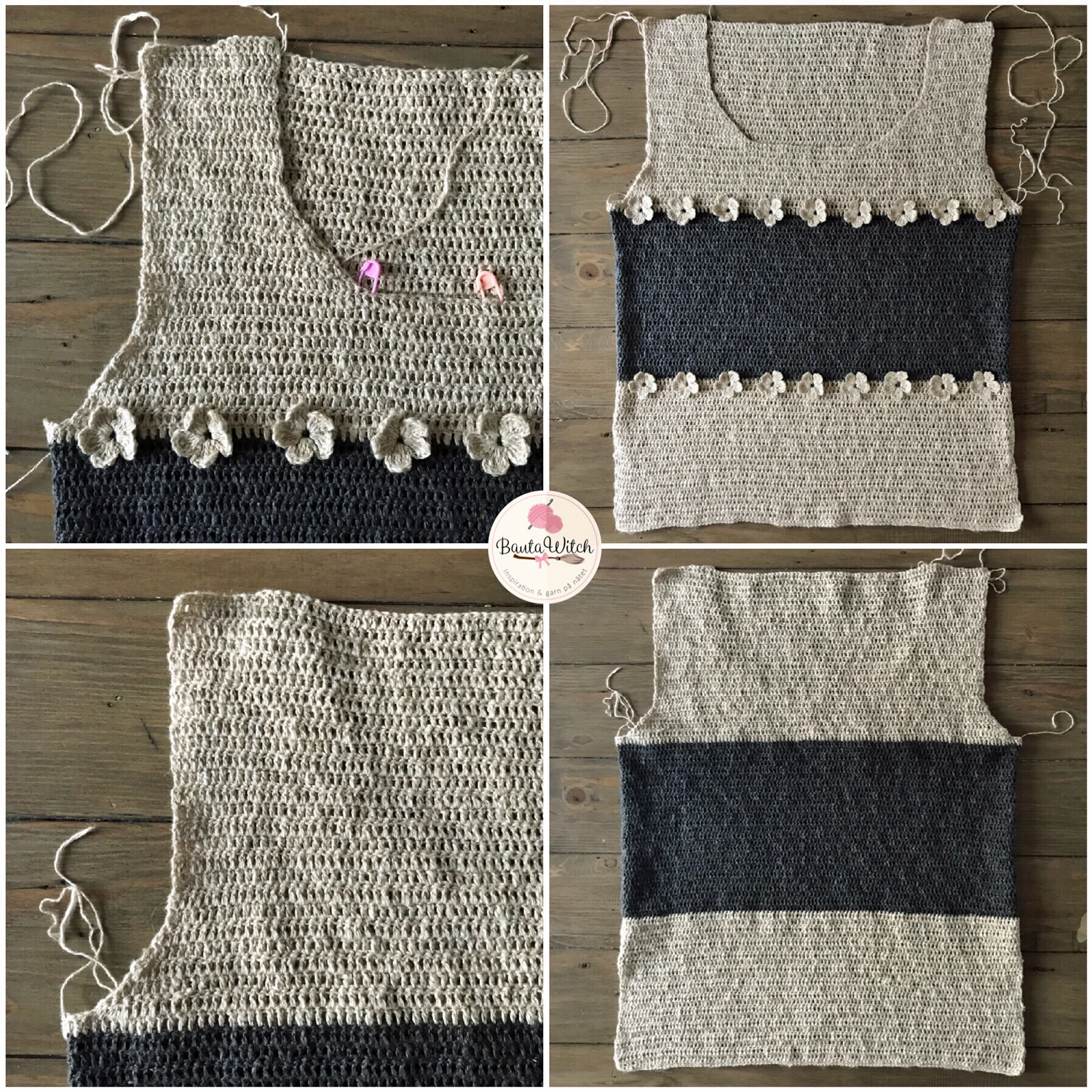 DIY – Virkad topp med aldrig vissnande blommor i linnegarn | BautaWitch