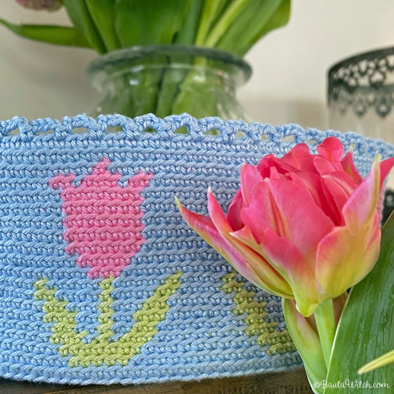 DIY – Virkad korg med tulpanmotiv | BautaWitch