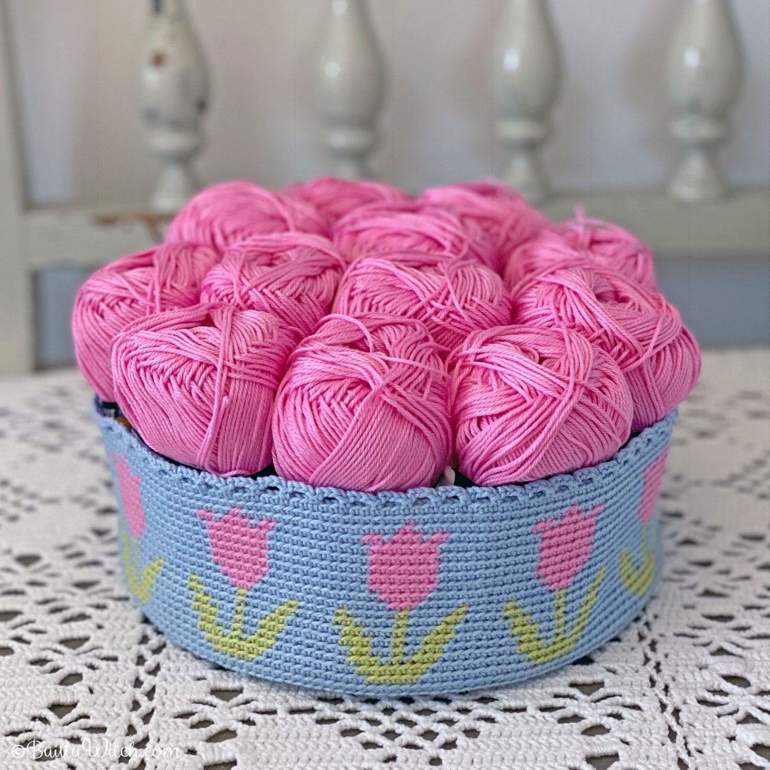 DIY – Virkad korg med tulpanmotiv | BautaWitch