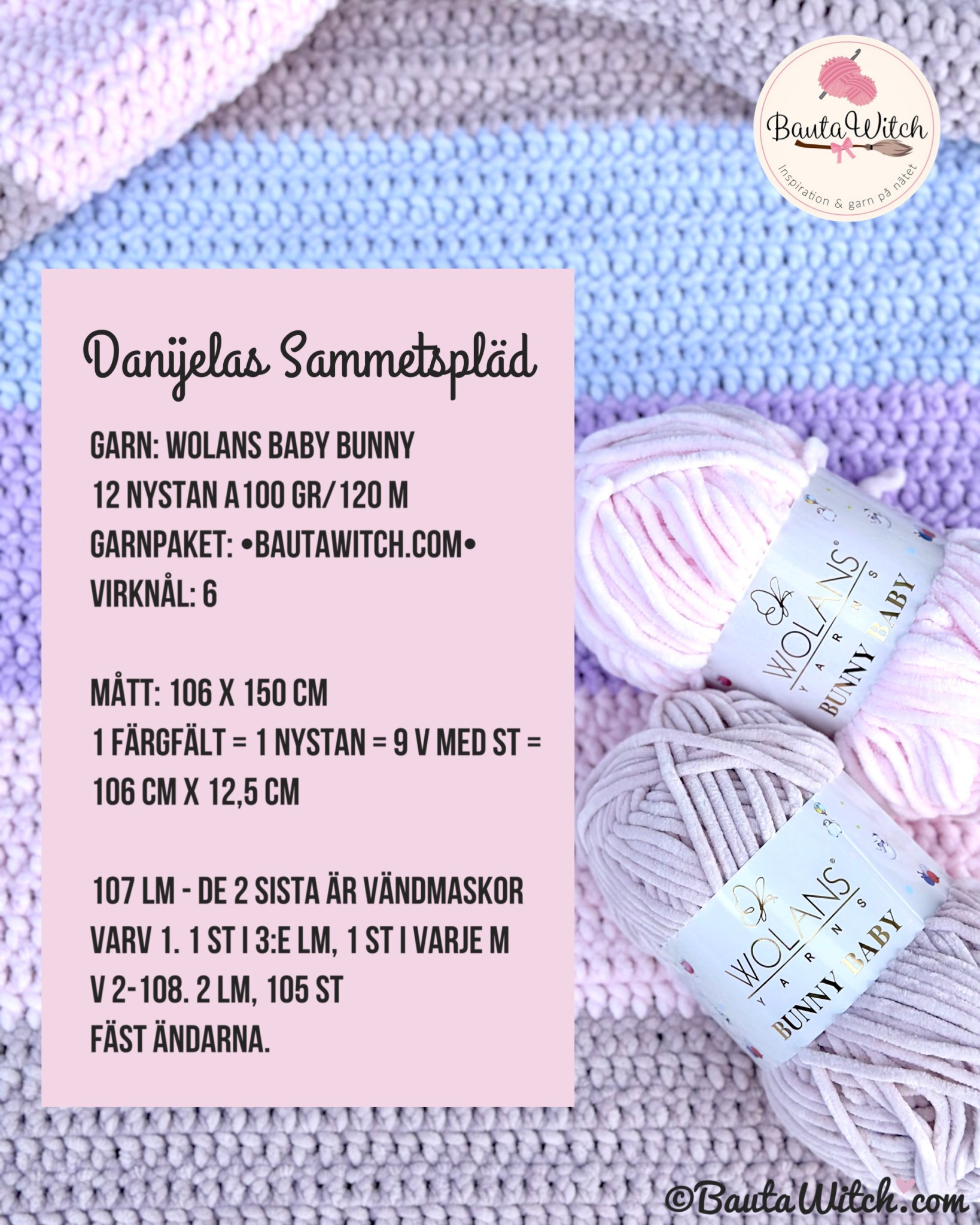 DIY – Danijelas sammetsgarnspläd | BautaWitch