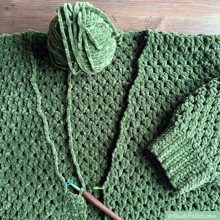 DIY – Virkad kofta i sammetsgarn | BautaWitch